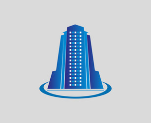 Blue office building tower logo for company Vector Image