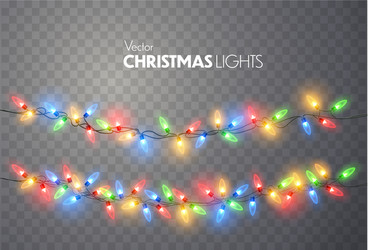 Banner with christmas lights and snow Royalty Free Vector