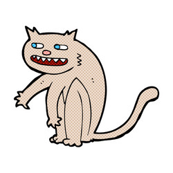 Sitting cat cartoon comic animal character Vector Image