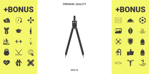 Drawing compass symbol Royalty Free Vector Image