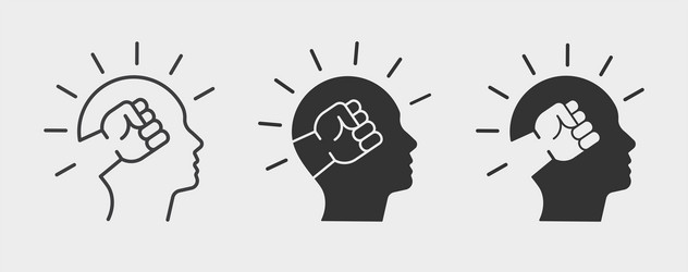 Mental burnout concept with head brain Royalty Free Vector