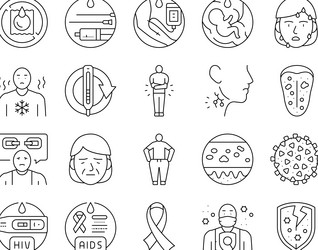 First aid emergency medical icons set Royalty Free Vector
