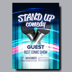 Promotional poster of stand up show set Royalty Free Vector