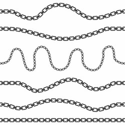 Set of chain and rope brushes seamless nautical Vector Image
