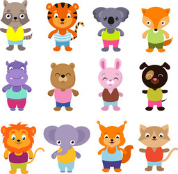 Cartoon animals collection set Royalty Free Vector Image