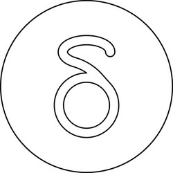 Delta greek symbol small letter lowercase font Vector Image