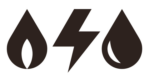 Gas electricity and water icon Royalty Free Vector Image