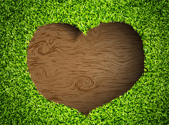 Heart on green grass Royalty Free Vector Image