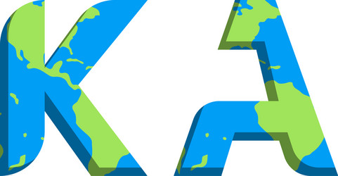 Ka logo shield blue light style design Royalty Free Vector