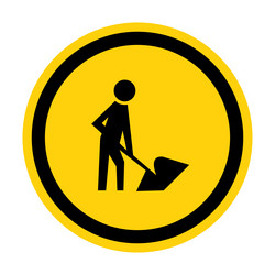 Caution men at work symbol sign isolate on white Vector Image