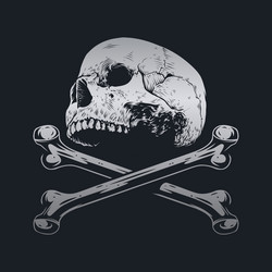 Skull and bones design Royalty Free Vector Image