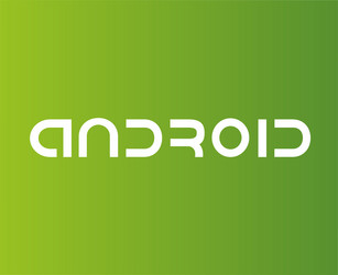 Android logo icon symbol green with name white Vector Image