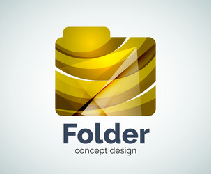 Computer folder logo template Royalty Free Vector Image