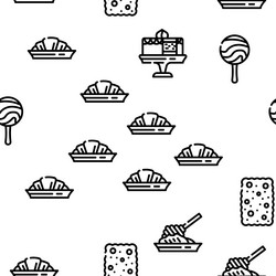 Dessert delicious food seamless pattern Royalty Free Vector