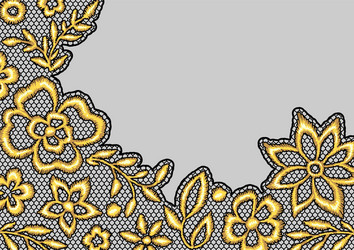 Lace background with gold flowers Royalty Free Vector Image