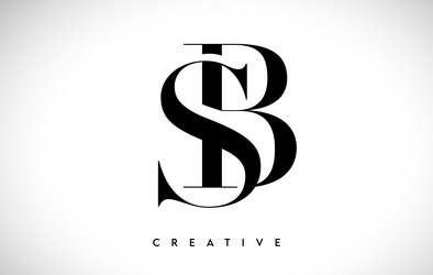 Sb letter logo design with serif typography font Vector Image
