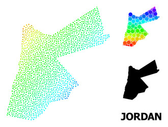 Mosaic map jordan banking Royalty Free Vector Image