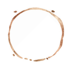 Brown color circle frame watercolor Royalty Free Vector