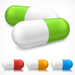 Different pills on white Royalty Free Vector Image