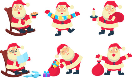Cute santa claus clipart set Royalty Free Vector Image