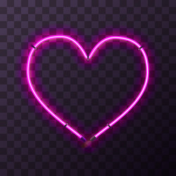 Neon heart frame Royalty Free Vector Image - VectorStock