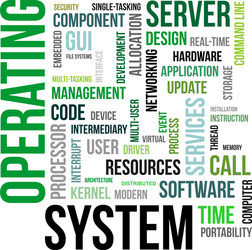 Word cloud - operating system Royalty Free Vector Image