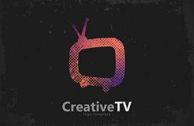 Tv logo creative design media Royalty Free Vector Image