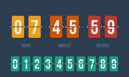 Countdown clock flip counter digital timer Vector Image