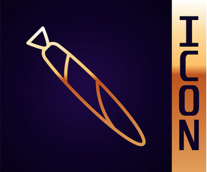 Black line marijuana joint spliff icon isolated Vector Image