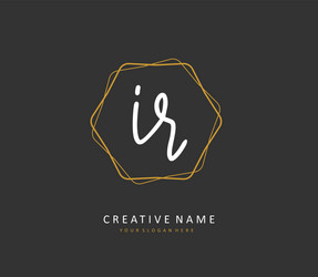 Ir initial letter handwriting and signature logo Vector Image