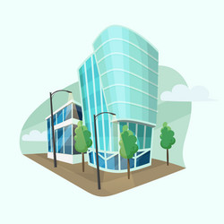 Office building in cartoon style Royalty Free Vector Image