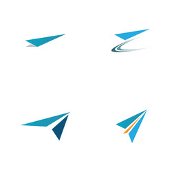 Paper plane aircraft trail signature icon logo Vector Image
