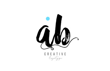 Handwritten vintage ab alphabet letter logo icon Vector Image