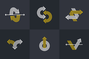 Arrow original logos set isolated pictogram Vector Image