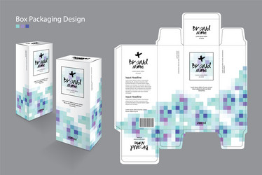Tissue box packaging design template Royalty Free Vector