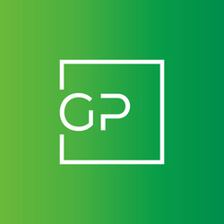 Creative initial letter gp square logo design Vector Image