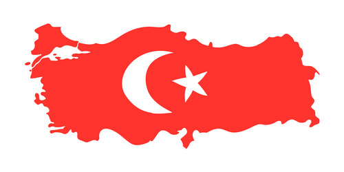 Turkey map flag Royalty Free Vector Image - VectorStock