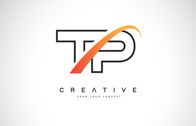 Red and black tp t p letter logo design creative Vector Image