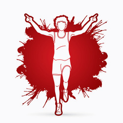 Winner athlete runner runner running Royalty Free Vector
