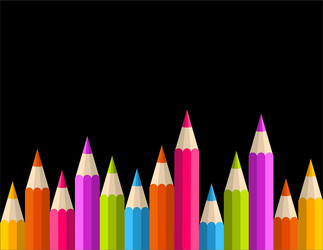 Rainbow colorful pencils banner pattern Royalty Free Vector