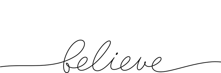 Believe black hand drawn calligraphy with swashes Vector Image