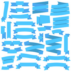 Set of premium blue blank ribbon Royalty Free Vector Image
