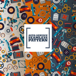 Spare parts of car and auto seamless pattern Vector Image