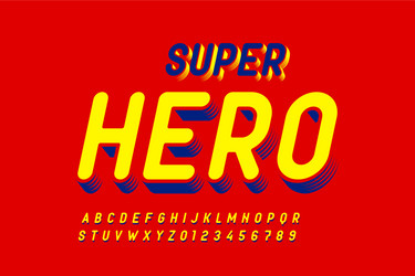 Comic book superhero style font design Royalty Free Vector