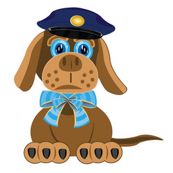 Police dog cartoon colored clipart Royalty Free Vector Image