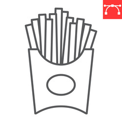French fries line icon food and potato fast Vector Image