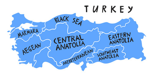 Turkey provinces and districts map Royalty Free Vector Image