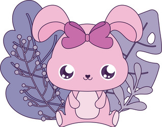 Kawaii rabbit cartoon design Royalty Free Vector Image