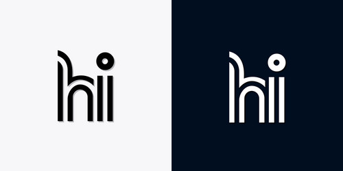 Elegant luxury letter hi logo Royalty Free Vector Image