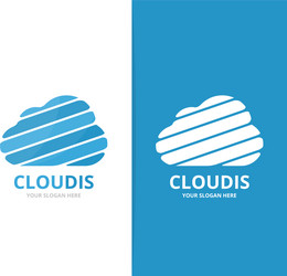 Cloud line stripe logo Royalty Free Vector Image
